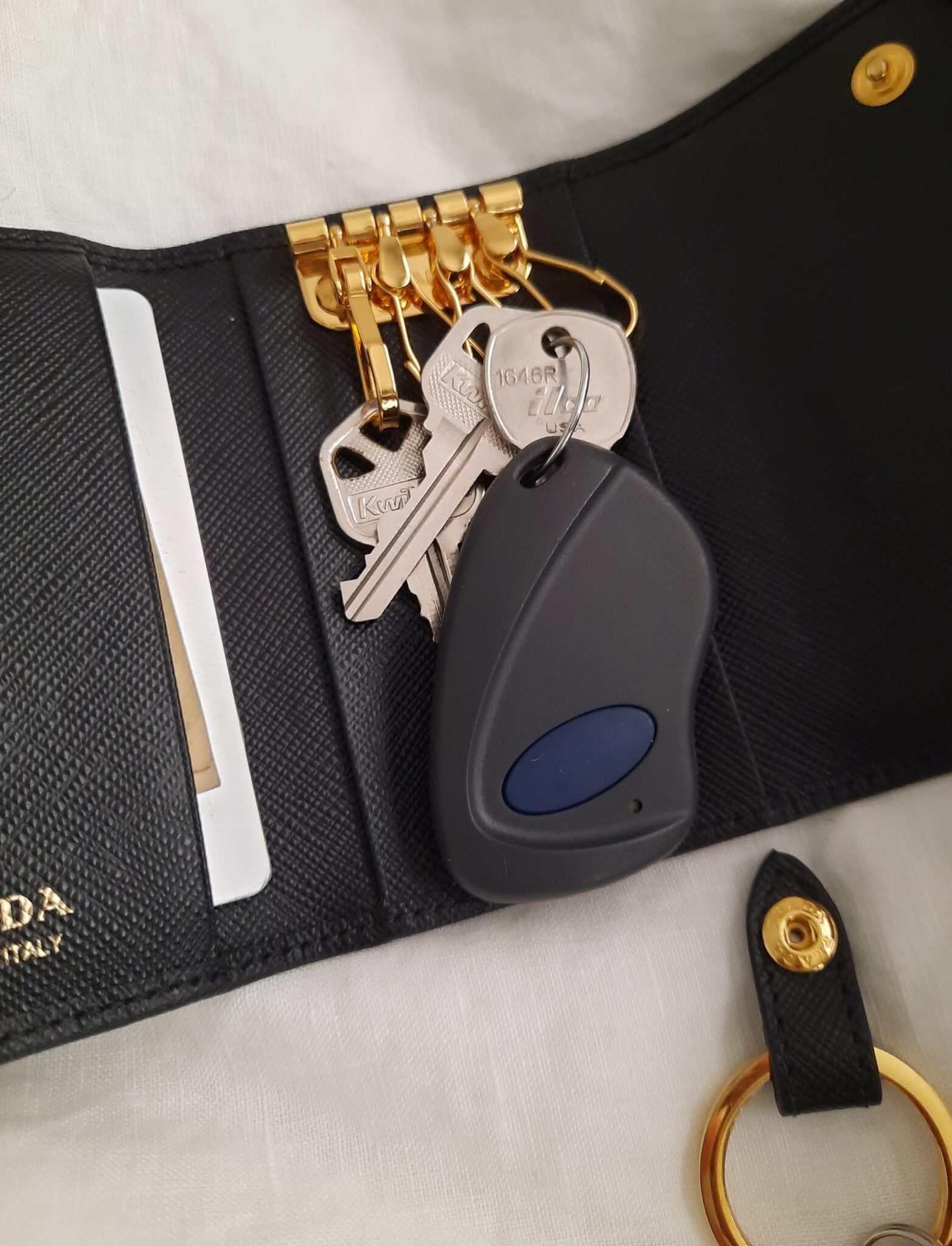 Prada Black Saffiano Leather Keychain Review | The Only Key Cle You'll ...